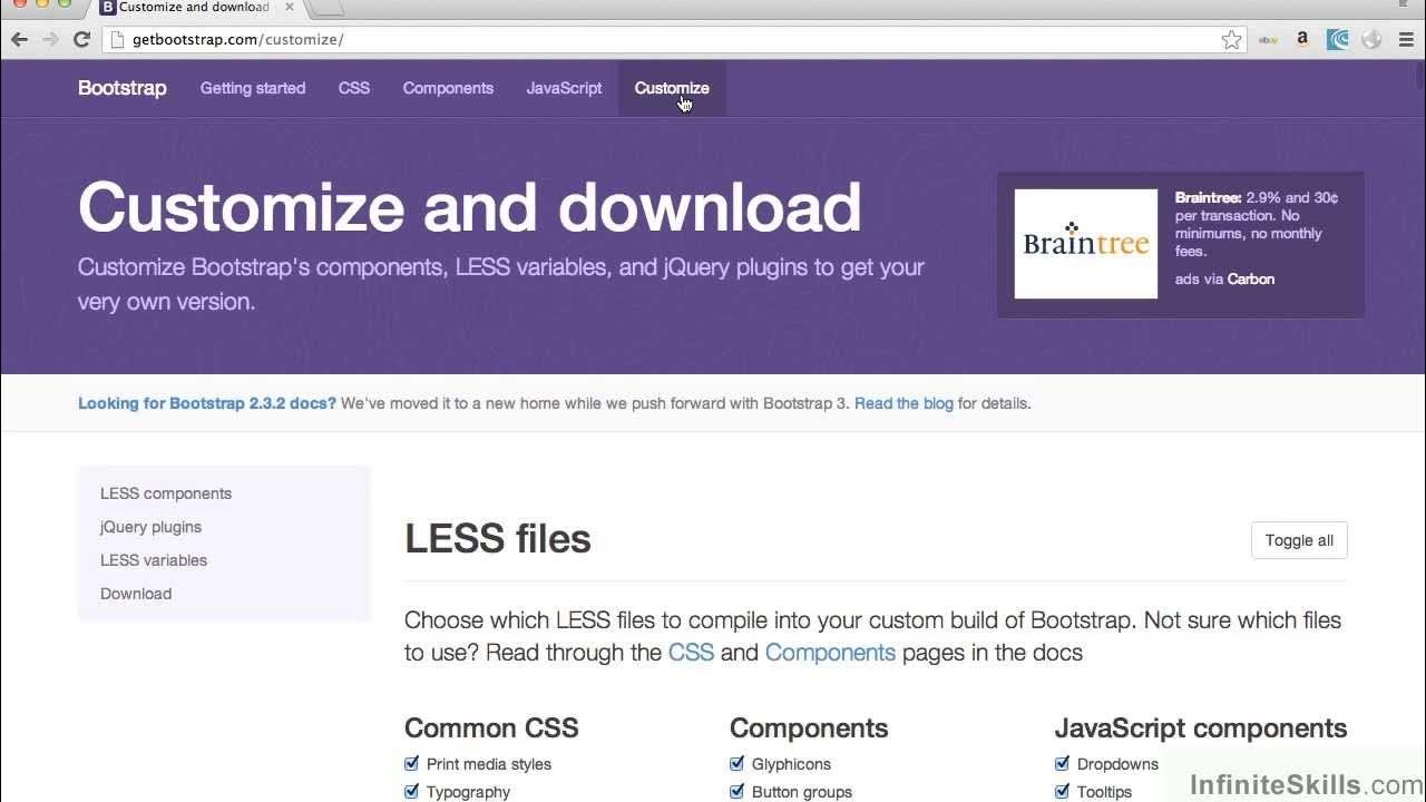 Bootstrap 3 Tutorial | Customizing The Download - YouTube