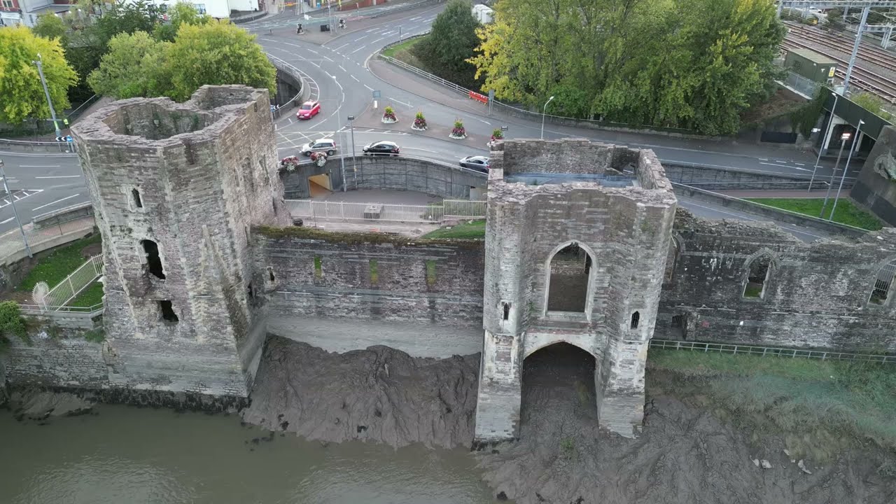 Newport Castle remains - Drone Footage - YouTube