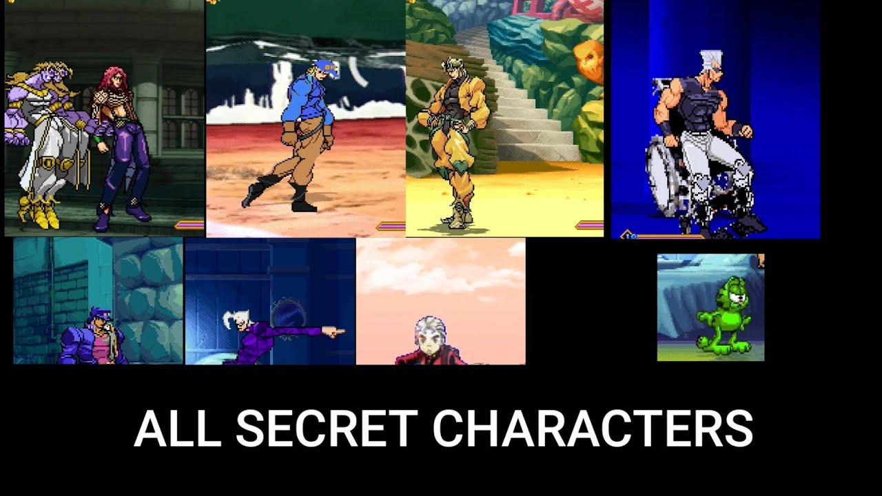 JOJO'S BIZARRE ADVENTURE UNITY V.3 [ M.U.G.E.N] | ALL SECRET CHARACTERS ...
