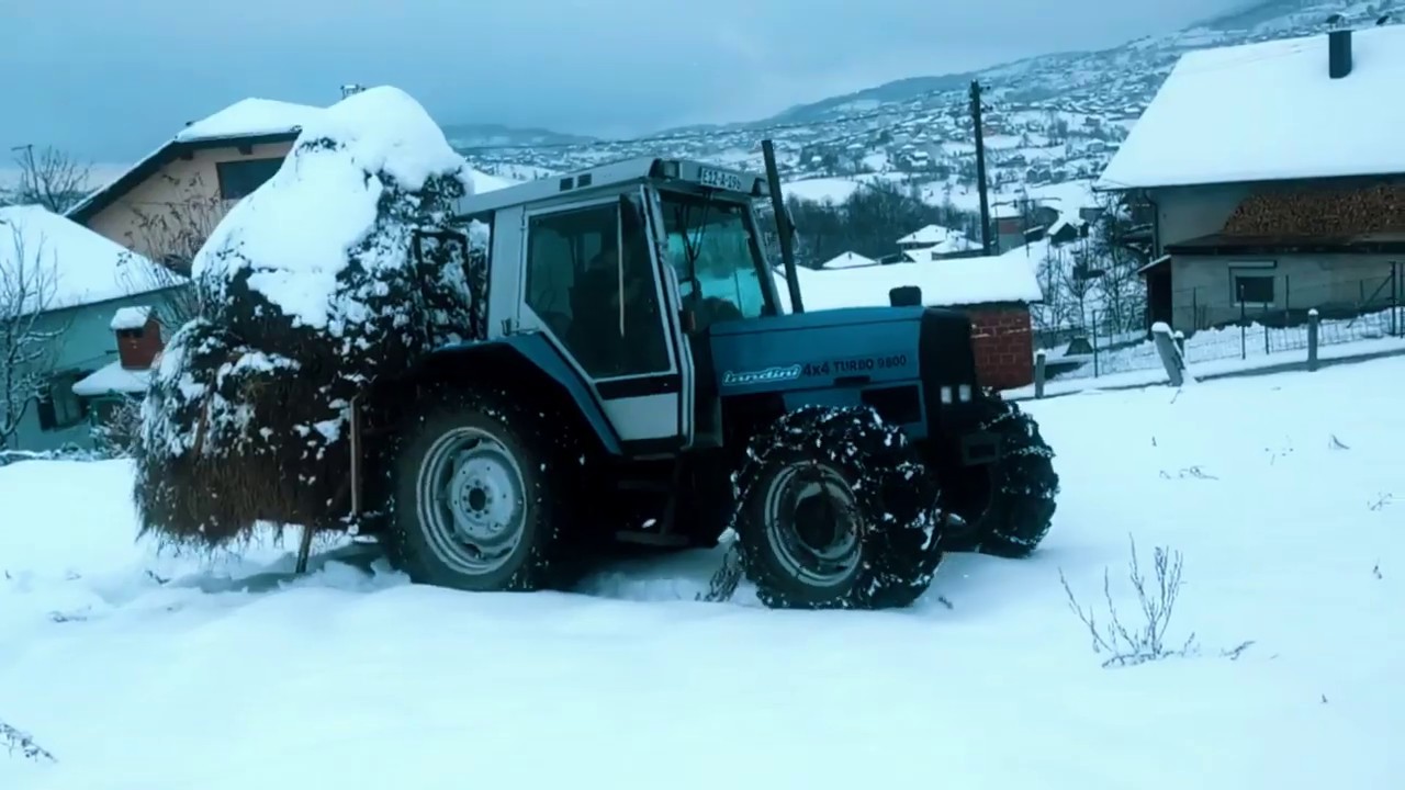 Landini 9800 turbo Snow zima 2019 - YouTube