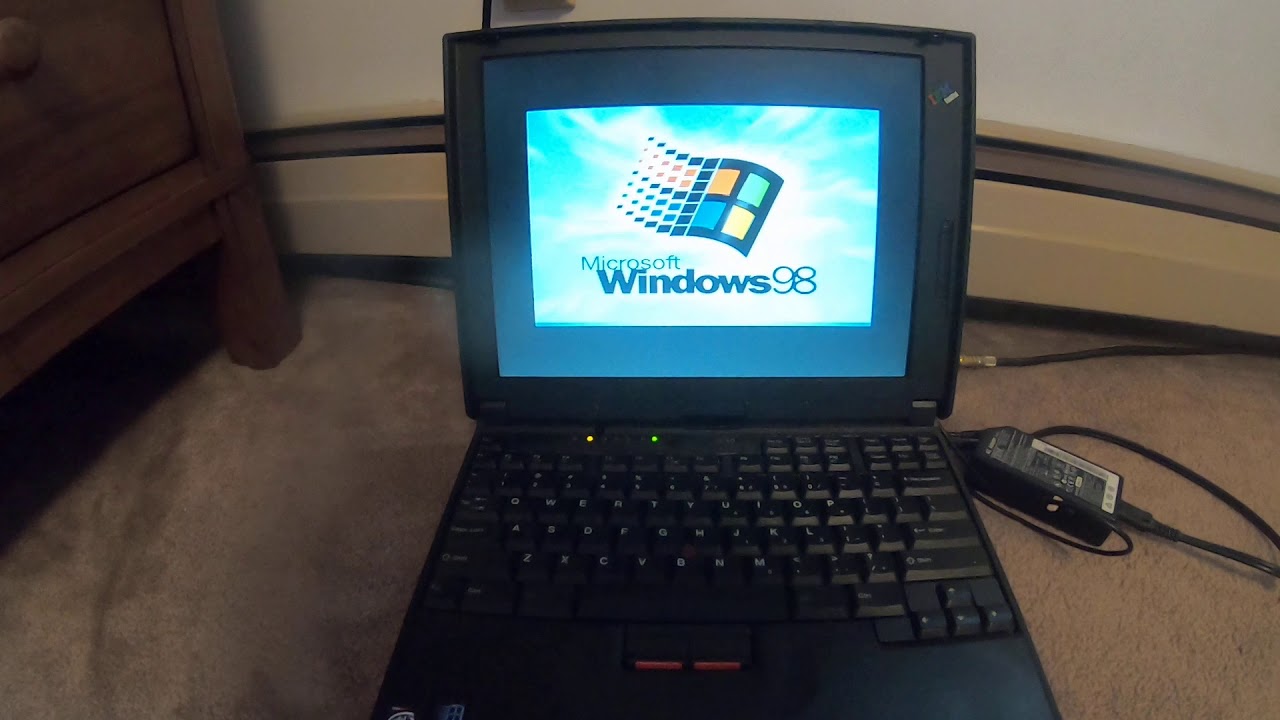 1999 IBM Thinkpad 385XD Laptop Windows 98 Startup - YouTube