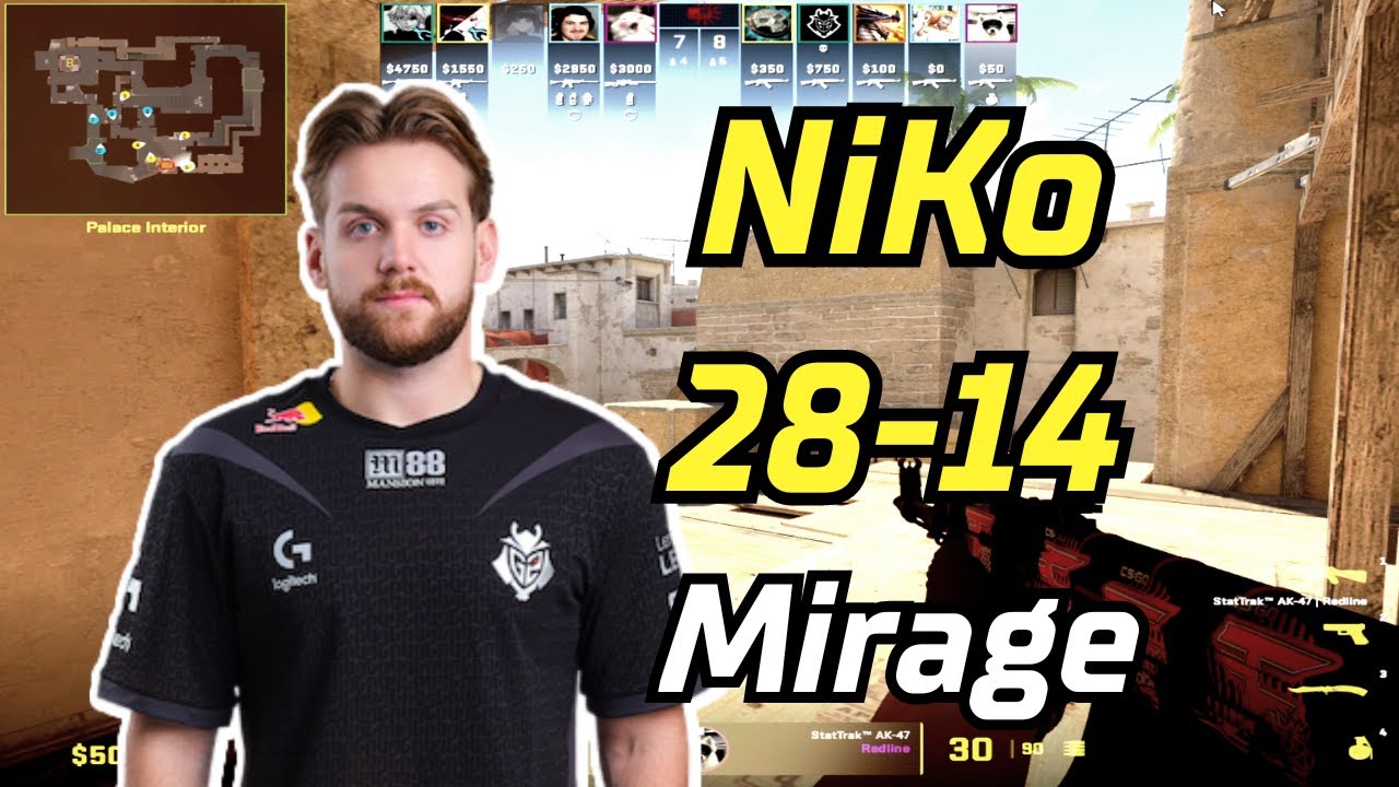 CS2 POV | NiKo (28-14) (Mirage) | FACEIT Ranked | March 6, 2024 #cs2 # ...