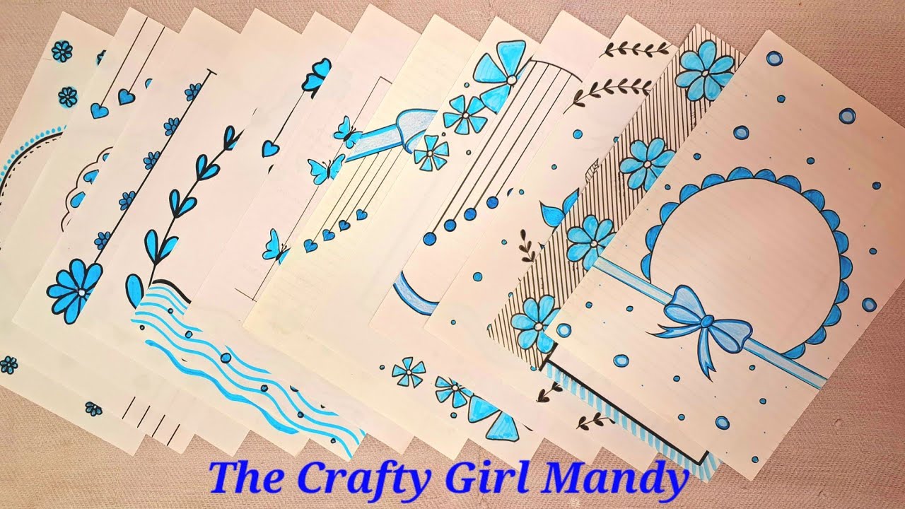 25 BLUE BORDER DESIGNS💙/PROJECT WORK DESIGNS/A4 SHEET/NEW FRONT PAGE ...