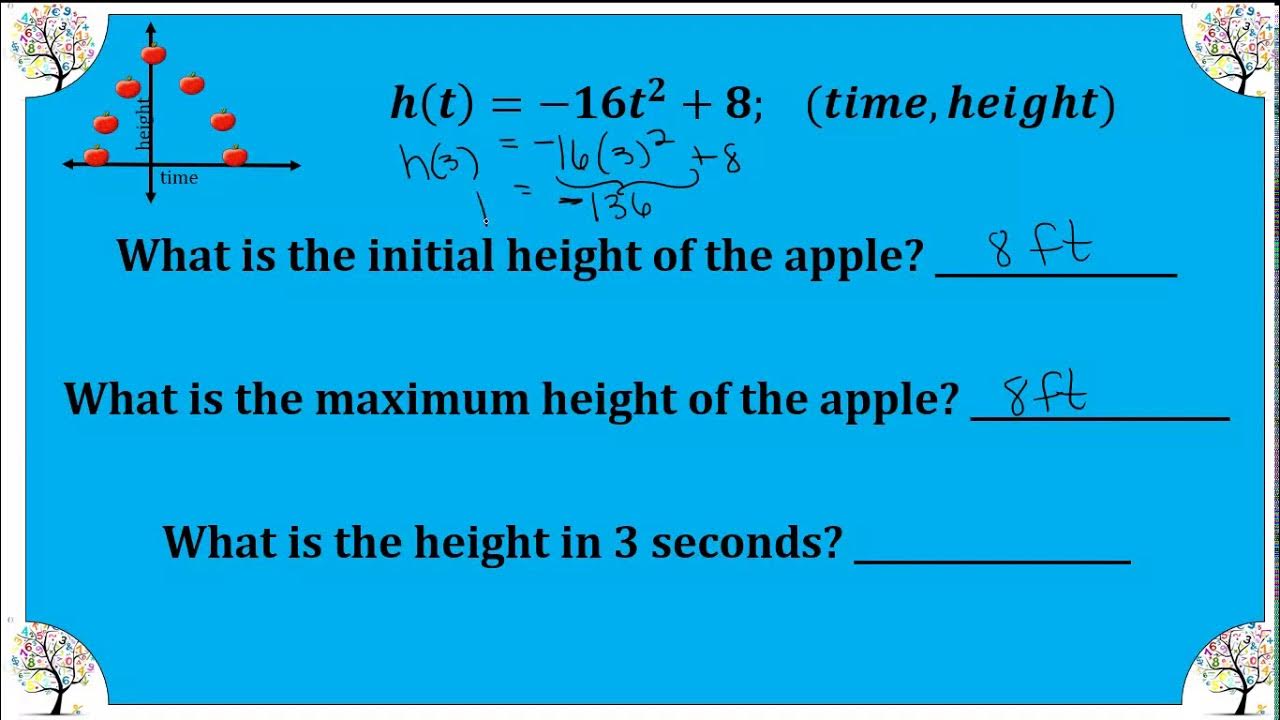 M8Alg Video Lesson 6-9 Part 3 Quadratic Application (Example 3) - YouTube