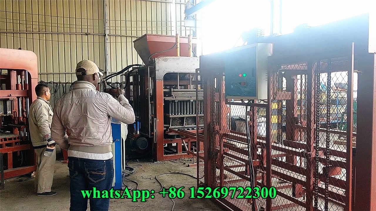 QT6-15 automatic hydraulic Ghana size block machine customer visit ...