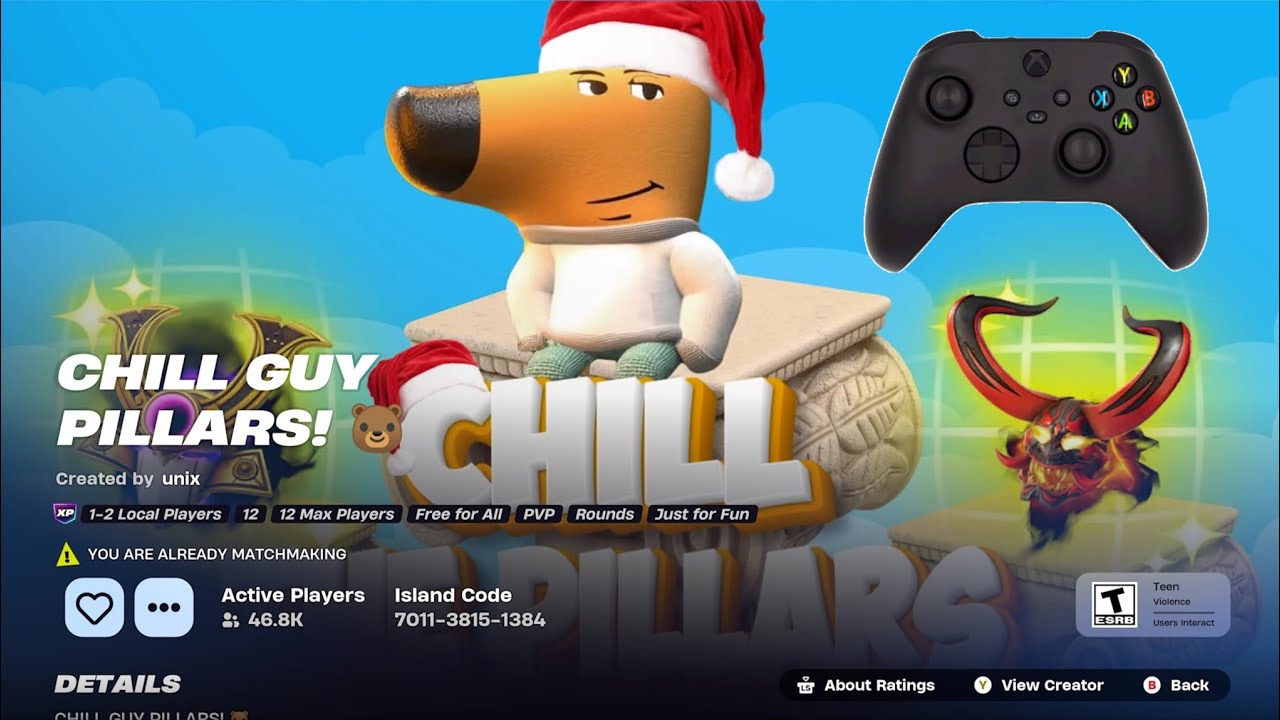 Chill Guy Pillars Fortnite Xbox X Controller Gameplay (4k 120fps) - YouTube