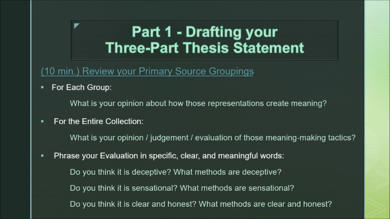 Essay #1 Writing Workshop - Thesis Part 1 - YouTube