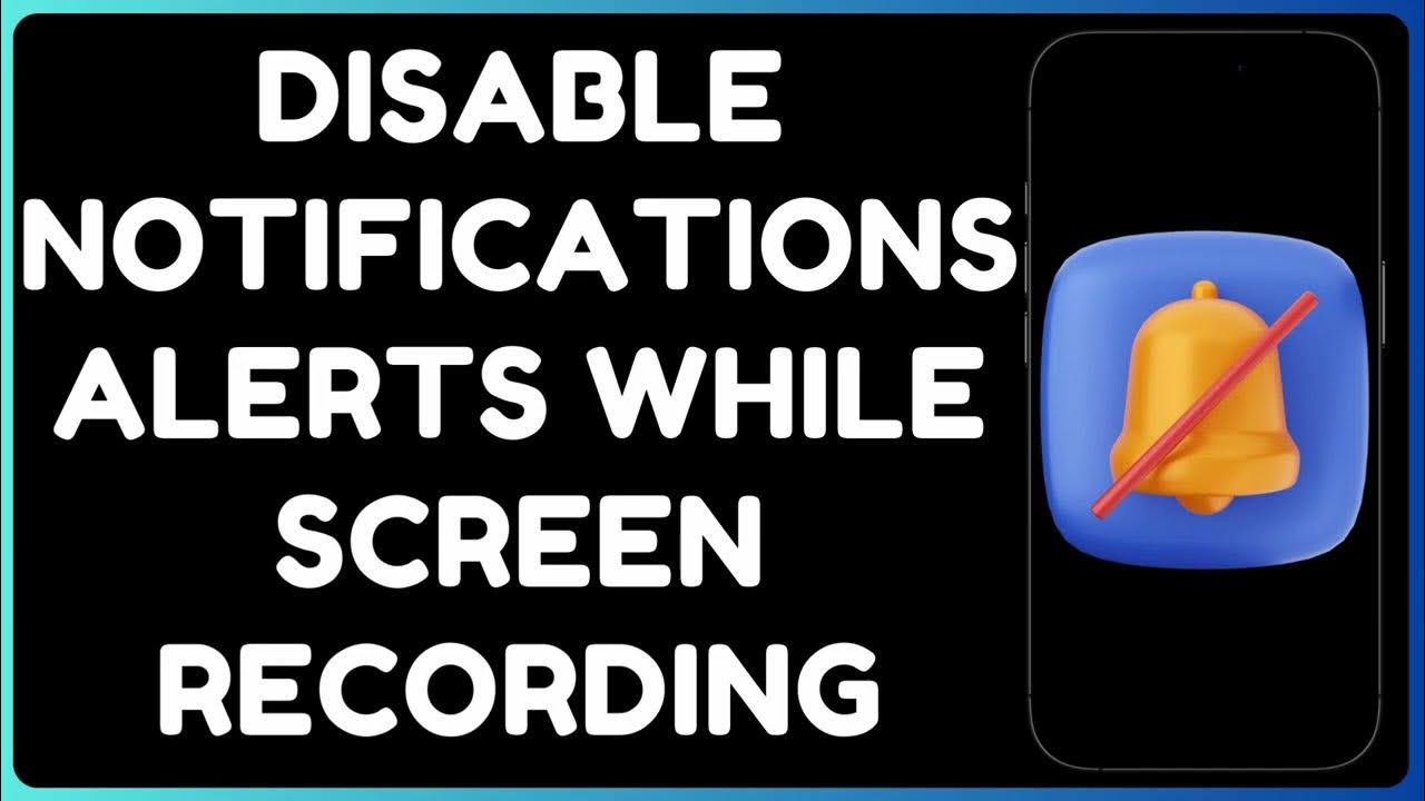 How to Disable Notifications While Screen Recording on Android - YouTube