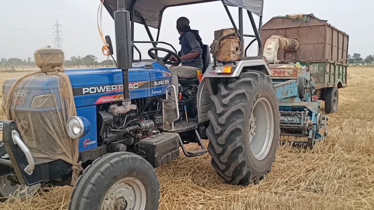 Powertrack euro 55 diesel saver straw reaper performance, dekhiye kesa ...