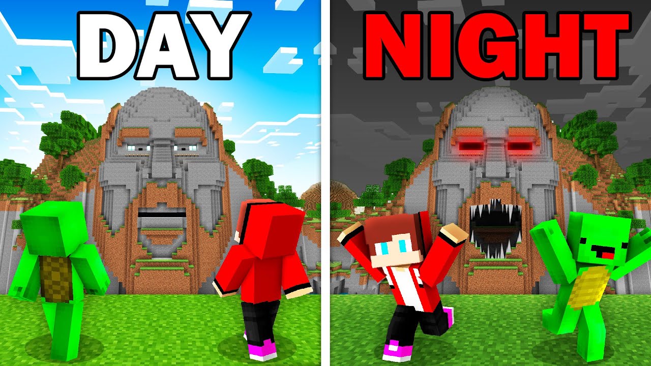 JJ and Mikey on Notch Temple Became Scary at Night Challenge - Maizen Parody Video in Minecraft ...