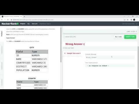 HackerRank SQL || Population Census || SQL Learning - YouTube