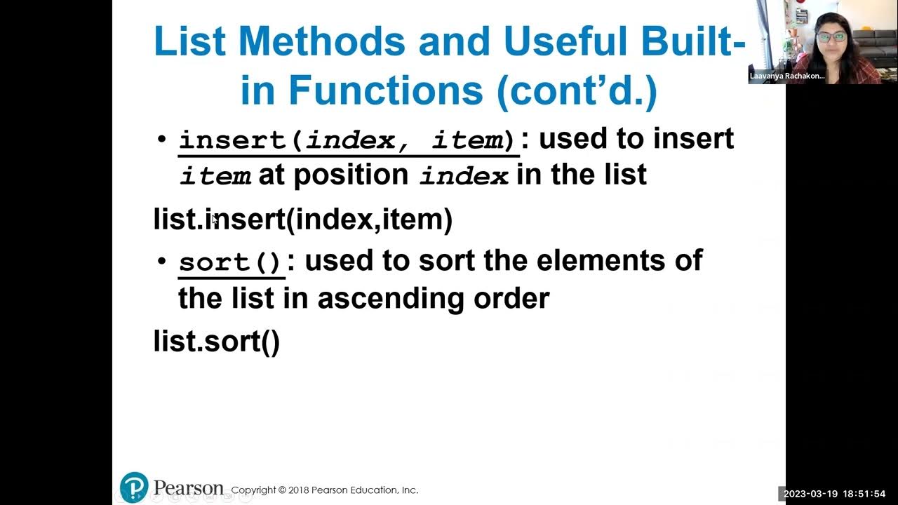 Ch7: 03: List Methods and Useful Built-in Functions - YouTube