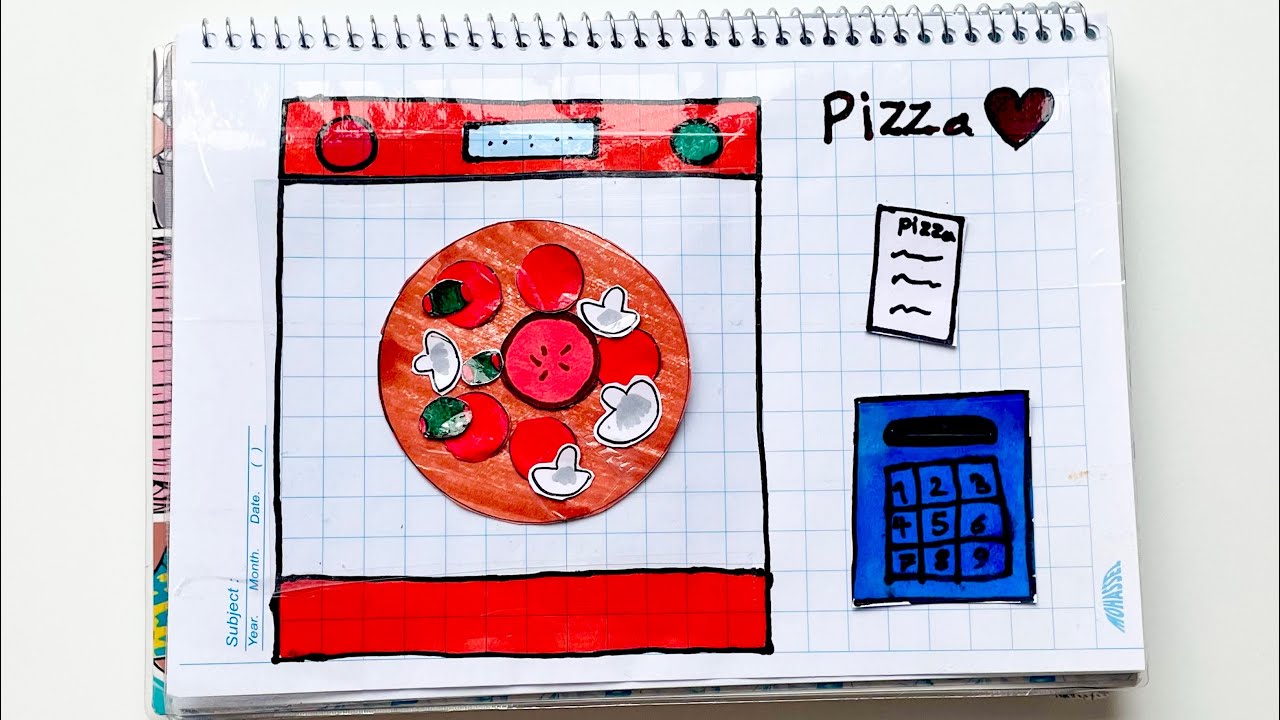 [🍕paper diy🍕] Making a paper PizzaDIY/ Working in a mini pizza house ...