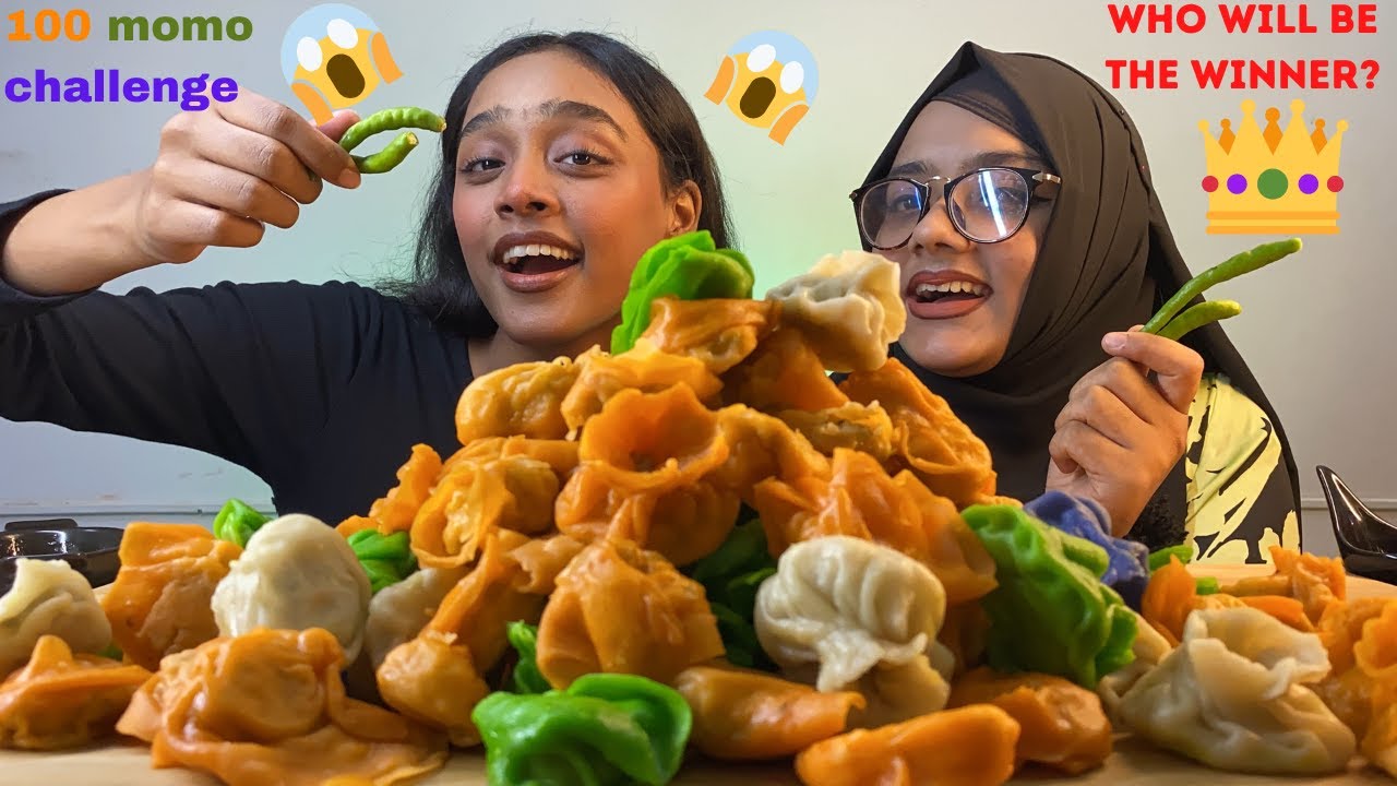 ১০০ মোমো খাওয়ার প্রতিযোগিতা | 100 MOMO EATING CHALLENGE | EATING ...