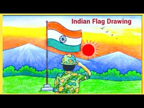 How to draw Indian flag step by step || Made by Monika || - YouTube