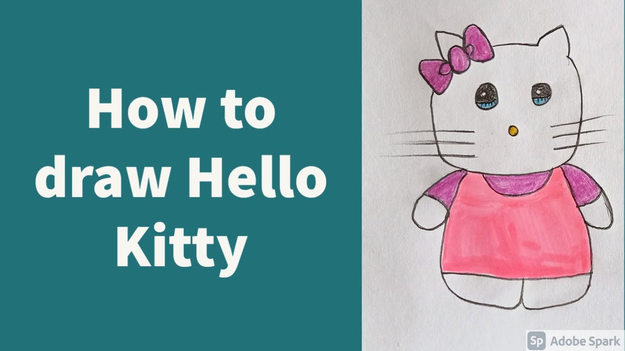 How To Draw And Colour Hello Kitty YouTube How To Draw And Colour Hello Kitty YouTube