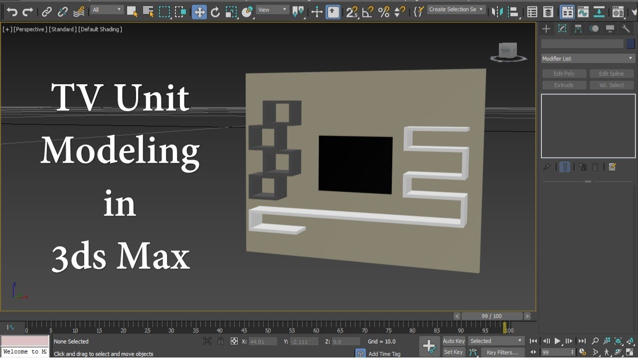 TV unit Modeling in 3ds max - YouTube