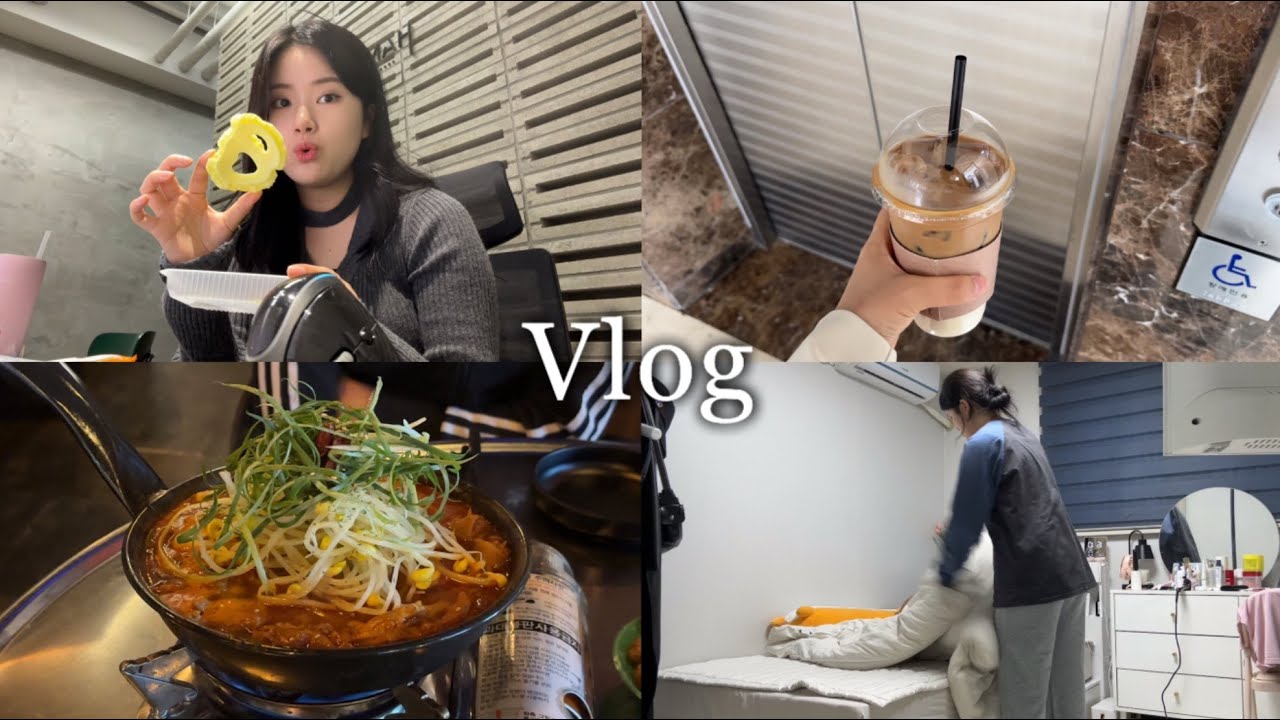 Vlog 직장인 브이로그👩🏻💻 월루현장 저기압일땐 고기앞으로🥩 변우석이랑 전화한 썰 푼다 겨울맞이이불빨래 칸디데미백치약 일상브이로그 자취일상