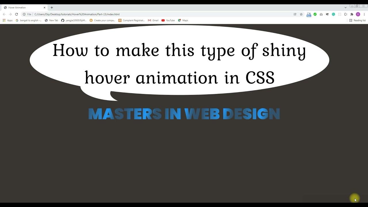 Hover Animation (Shiny Text Effect) Part 15 - YouTube