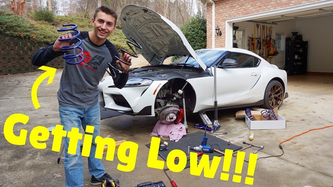 A90 Toyota Supra H&R Lowering Spring Installation!! Perfect Stance ...