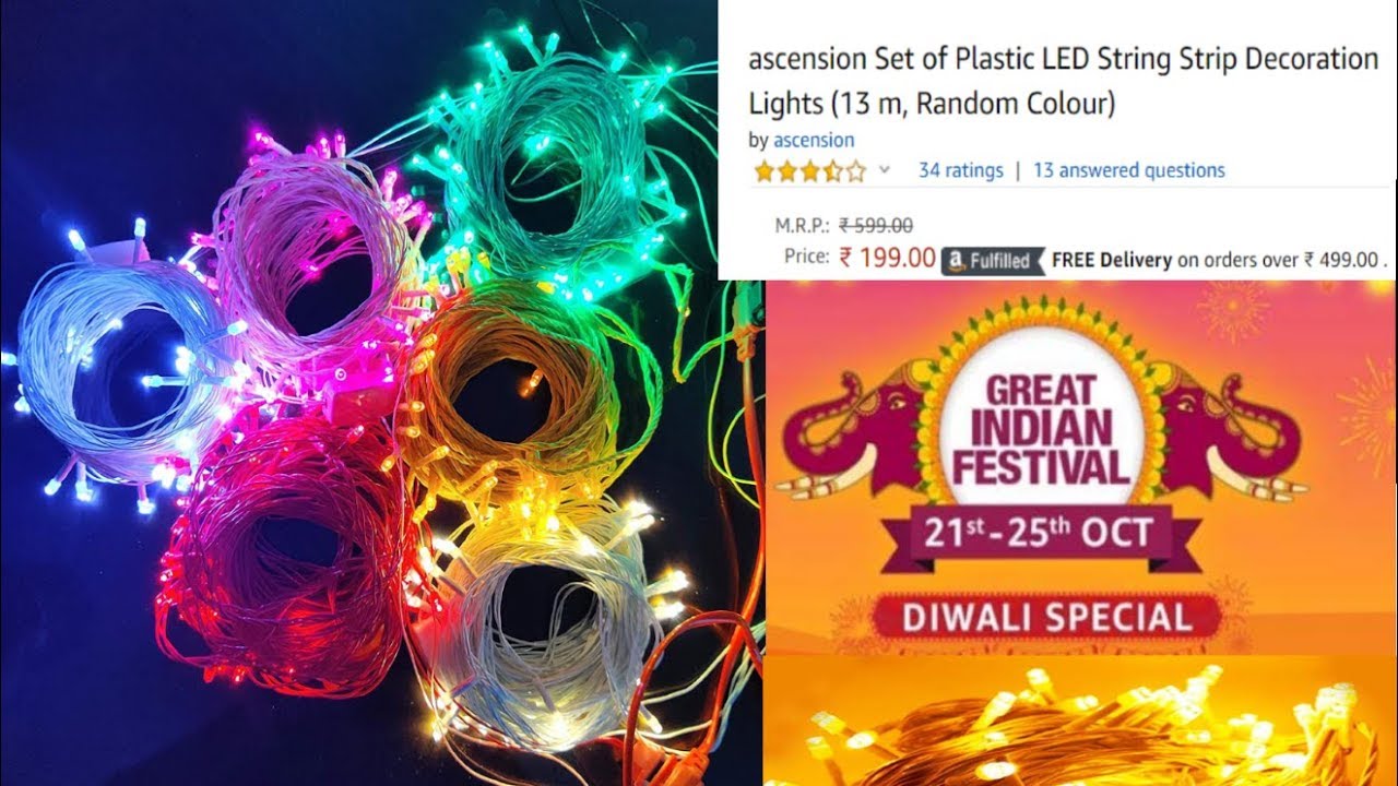 Diwali festival offers Amazon Great Indian Festival LED String Strip ...