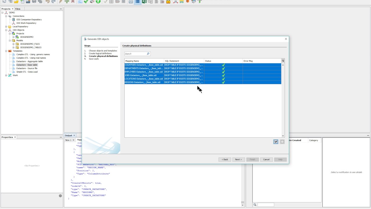 Create Table Datastores Using Odi Generator Youtube