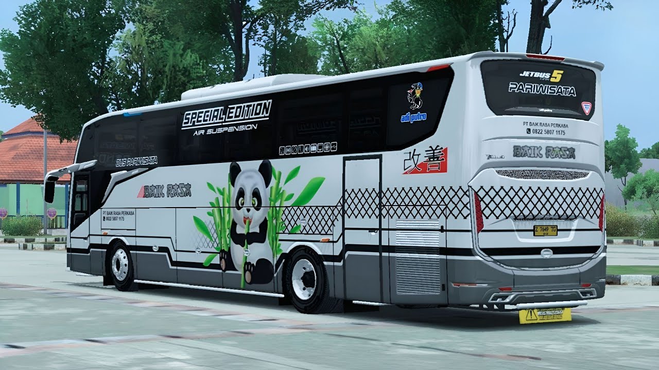 NEW!! BUSSID MOD JB5 ASXFM JB5 BAIK RASA KIDS PANDA FULL STROBO MATA ...