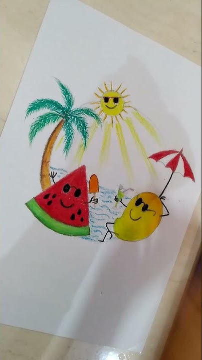 How to draw summer season ll summer season drawing for kids ll summer ...