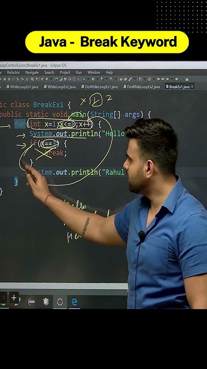 Java - Break keyword || #incapp #rahulchauhansir #shorts #virelvideo #coding - YouTube