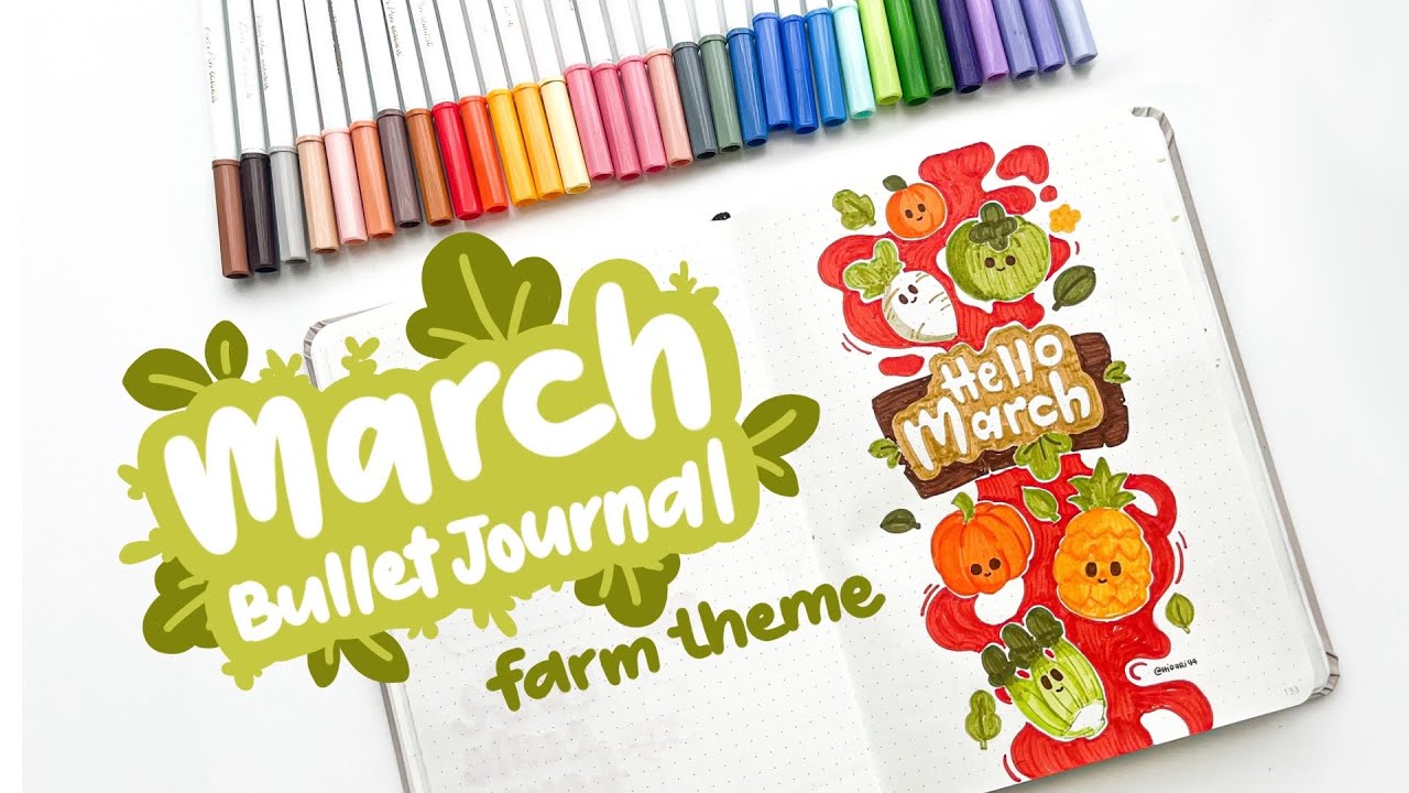 Bullet Journal Tháng 3 // 2023 Theme 🌱 Nông Trại 🌱// Happy Hidari - YouTube