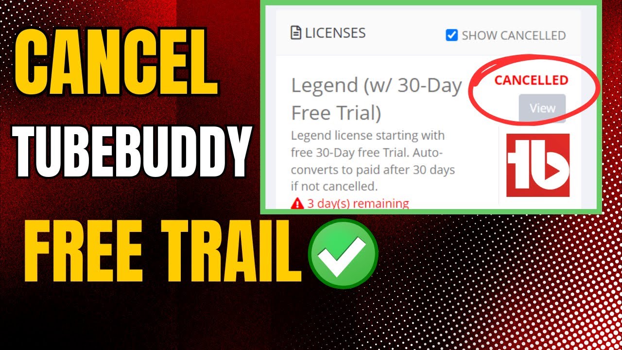 How To Cancel Your Tubebuddy Free Trail I Cancel Tubebuddy License - YouTube