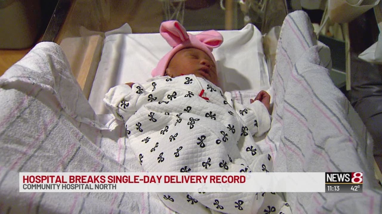 Community Hospital North breaks single-day baby delivery record - YouTube