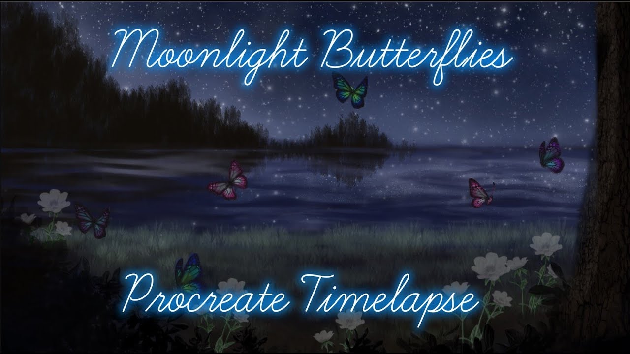 Moonlight Butterflies Procreate Timelapse - YouTube