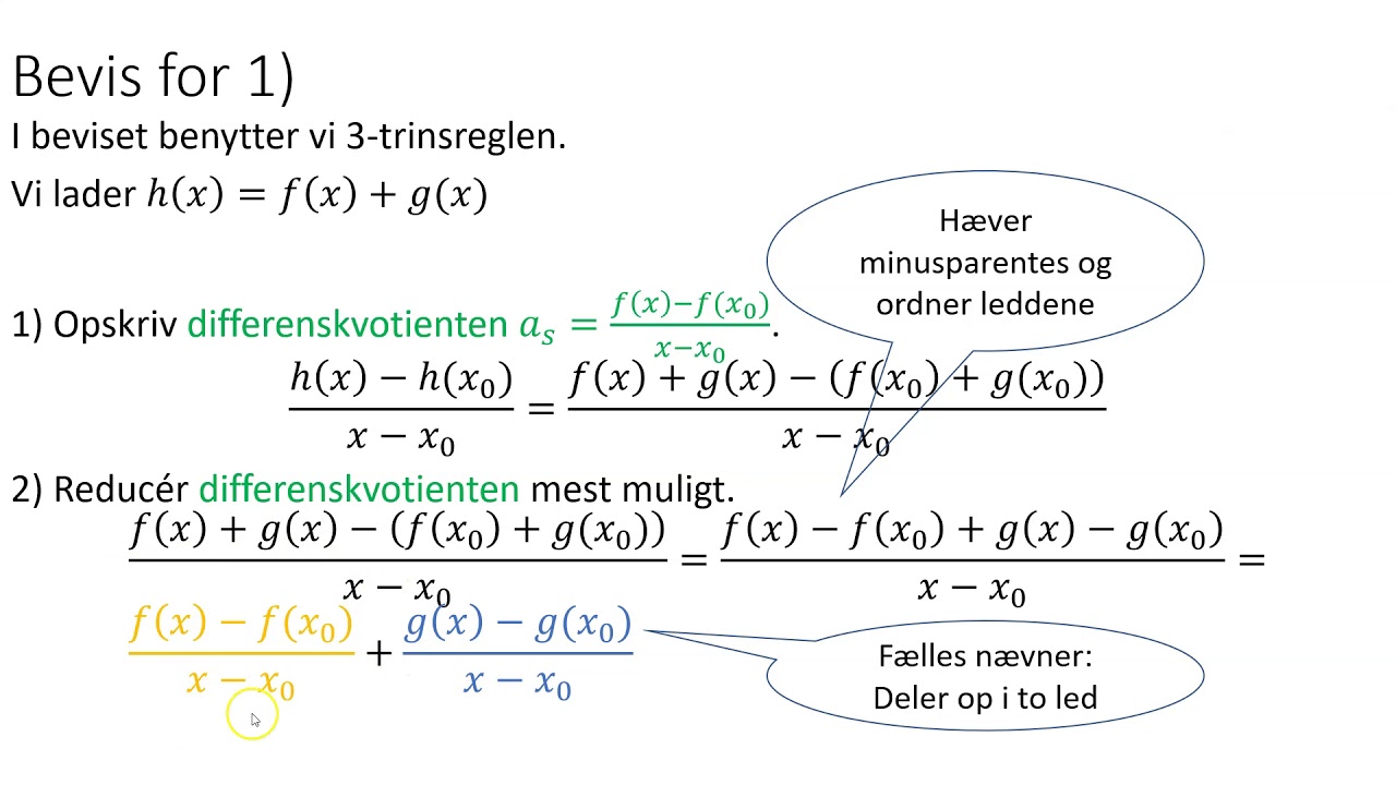 Differentialregning 6 regneregler for differentiation 1 - YouTube