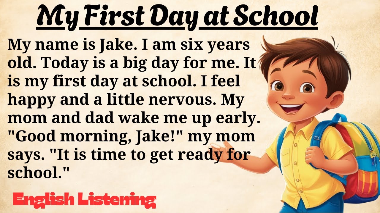 My First Day at School | Easy English Story for Beginners - YouTube