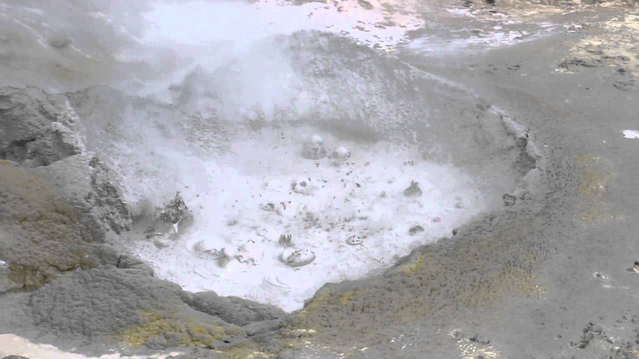 Bubbling Mud Pot at Sulphur Caldron Yellowstone National Park - YouTube