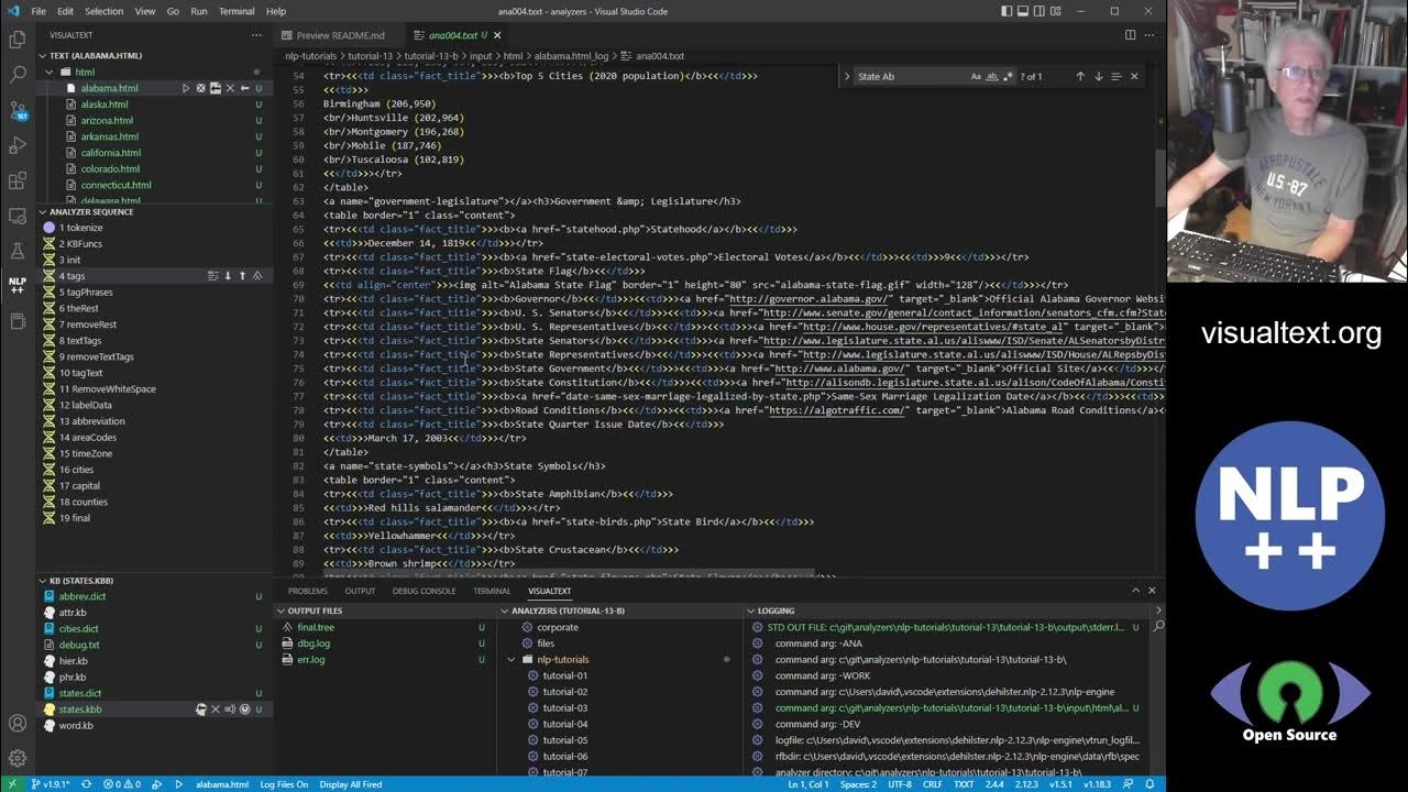 Tutorial 13: Explaining Version 2 of VisualText and the NLP Engine - YouTube