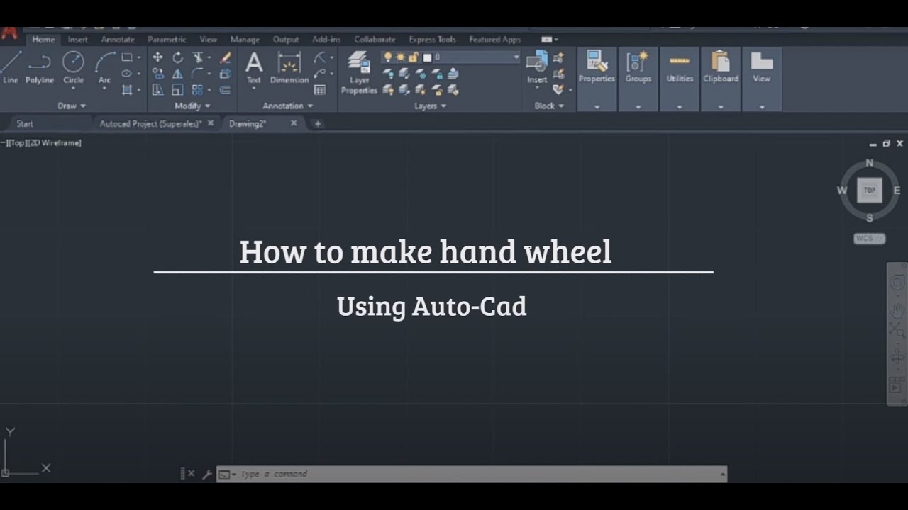 HOW TO MAKE HAND WHEEL USING AUTO-CAD (Computer Aided Drafting 1 ...