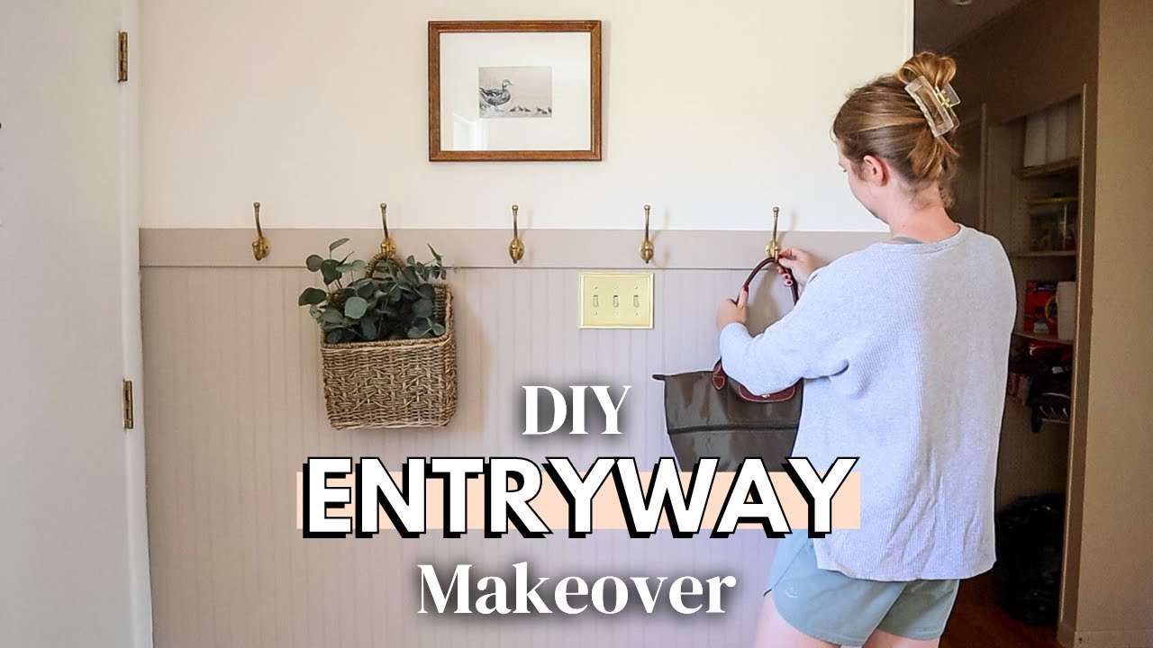 DIY ENTRYWAY MAKEOVER ON A BUDGET | small entryway storage idea & how ...