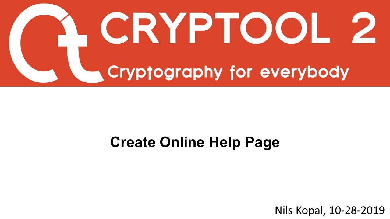 05 - Create Online Help Page (CrypTool 2 Development Series) - YouTube