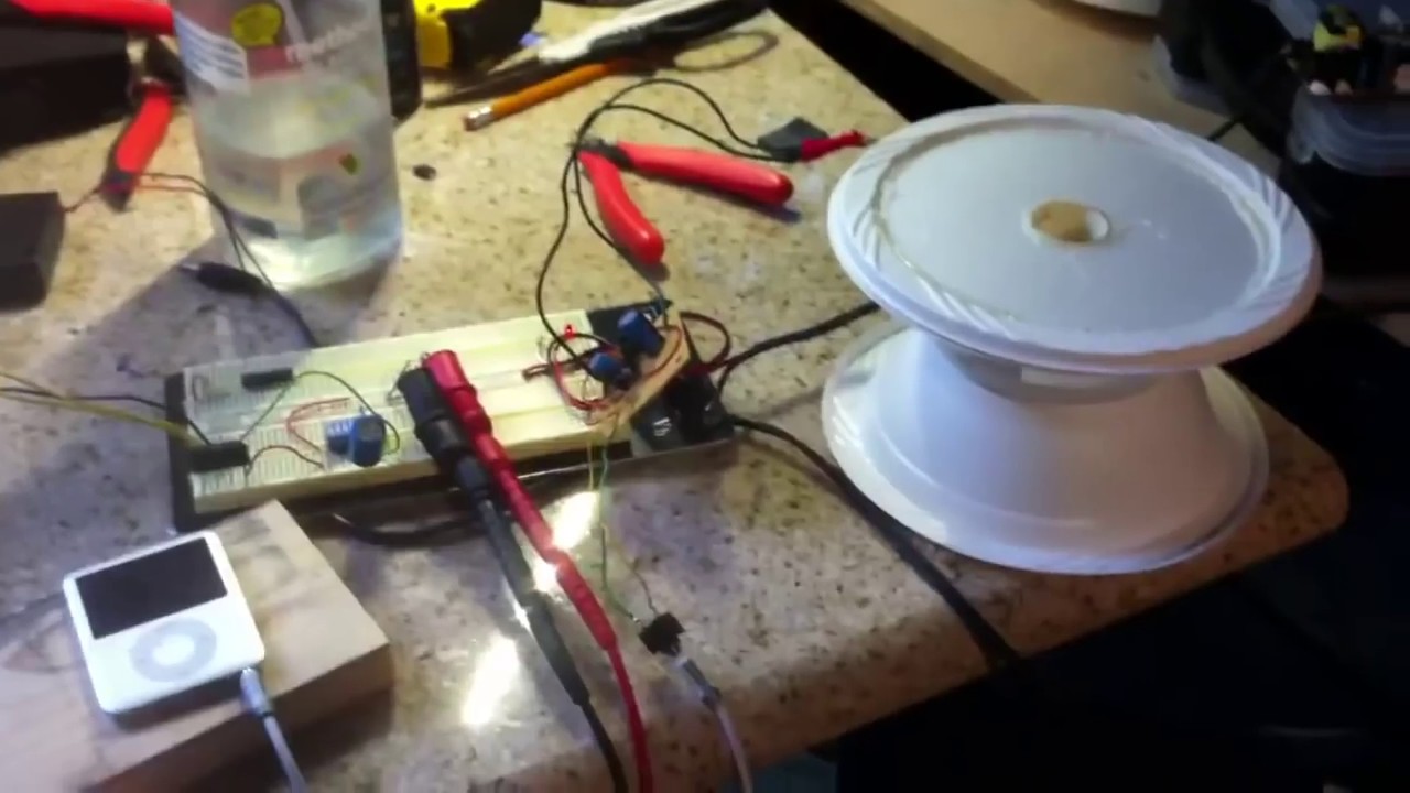 Paper Plate Speaker finished and working. - YouTube