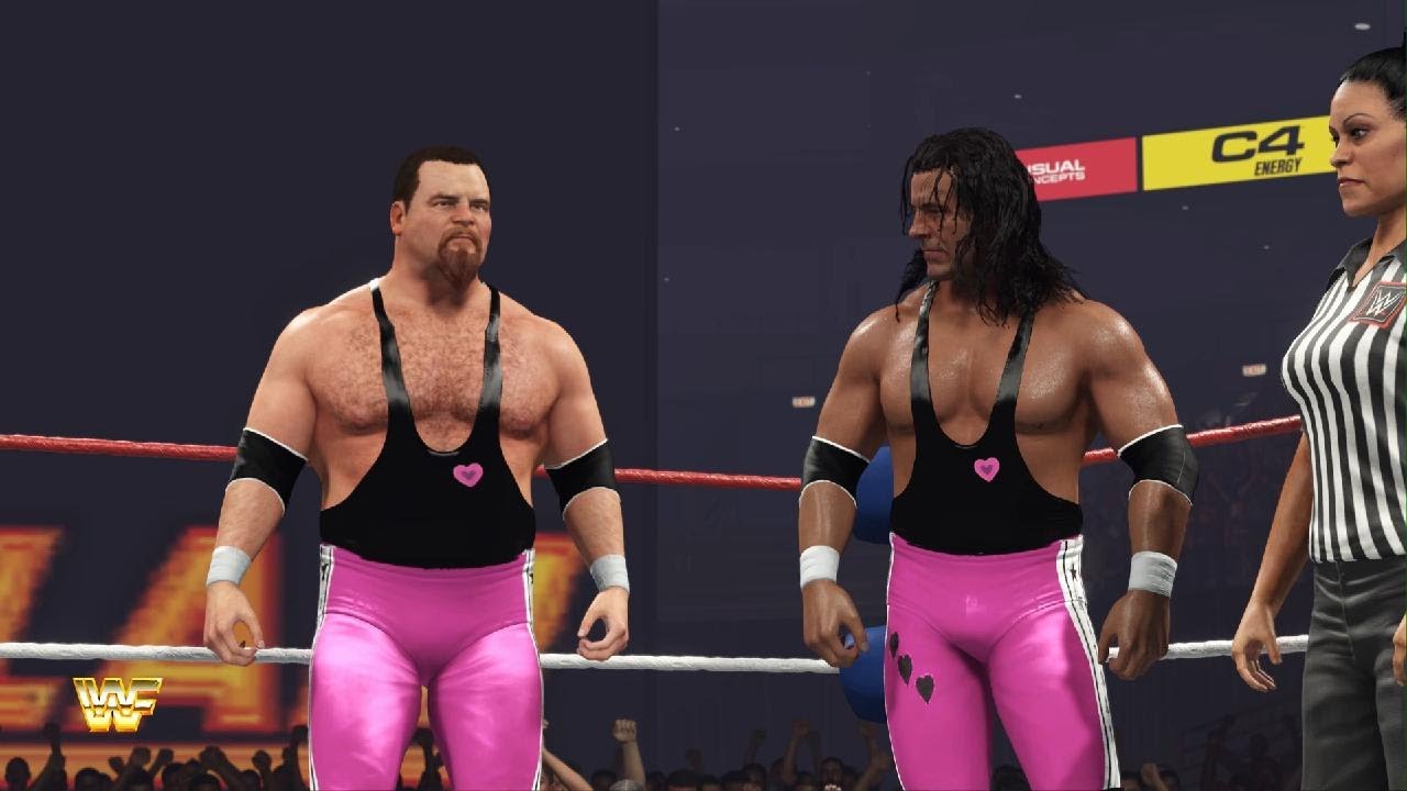 WWE 2K23_Summerslam 89 WWF Tag Team Champions Brain Busters vs Hart ...