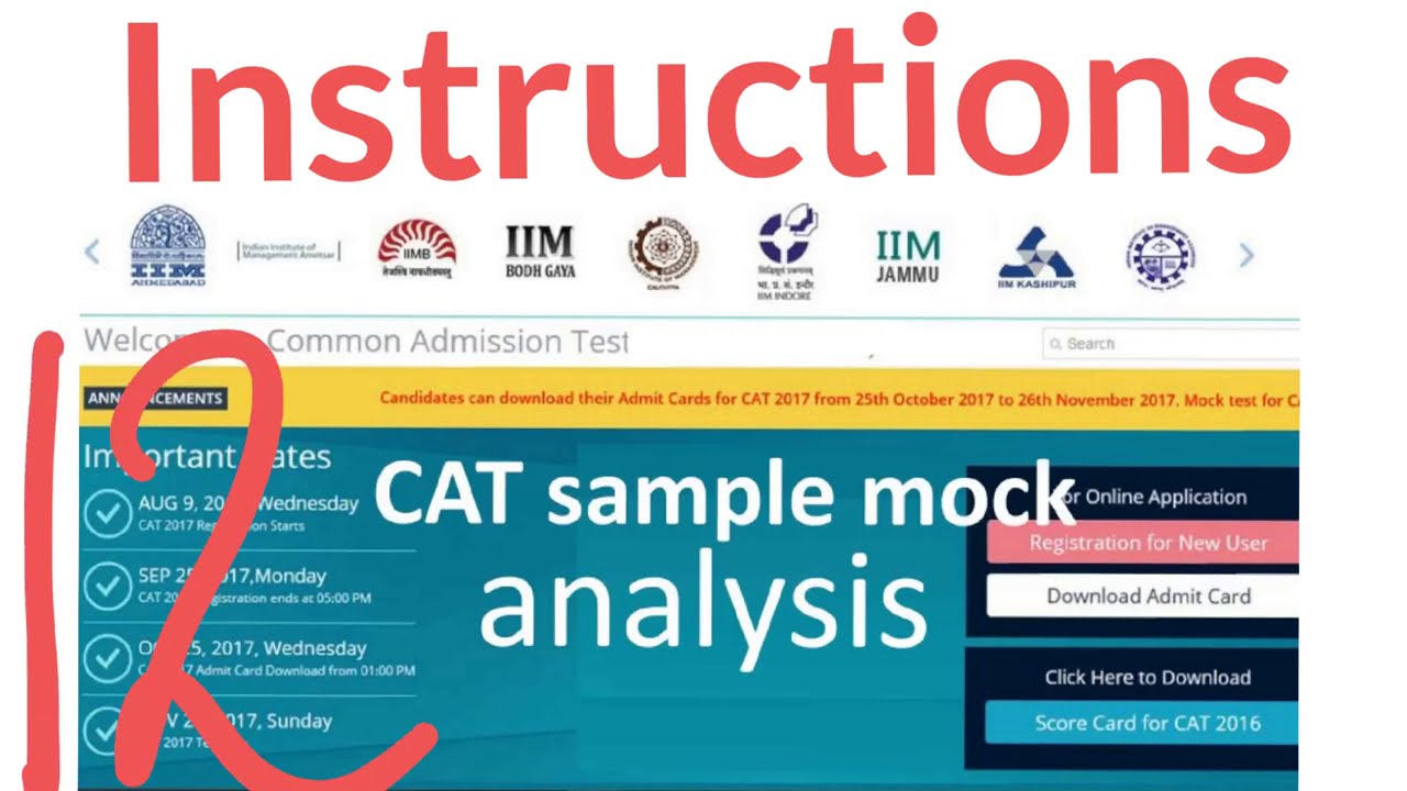 12 Must know Instructions with CAT 2020 Official Mock Test | Esp for ...
