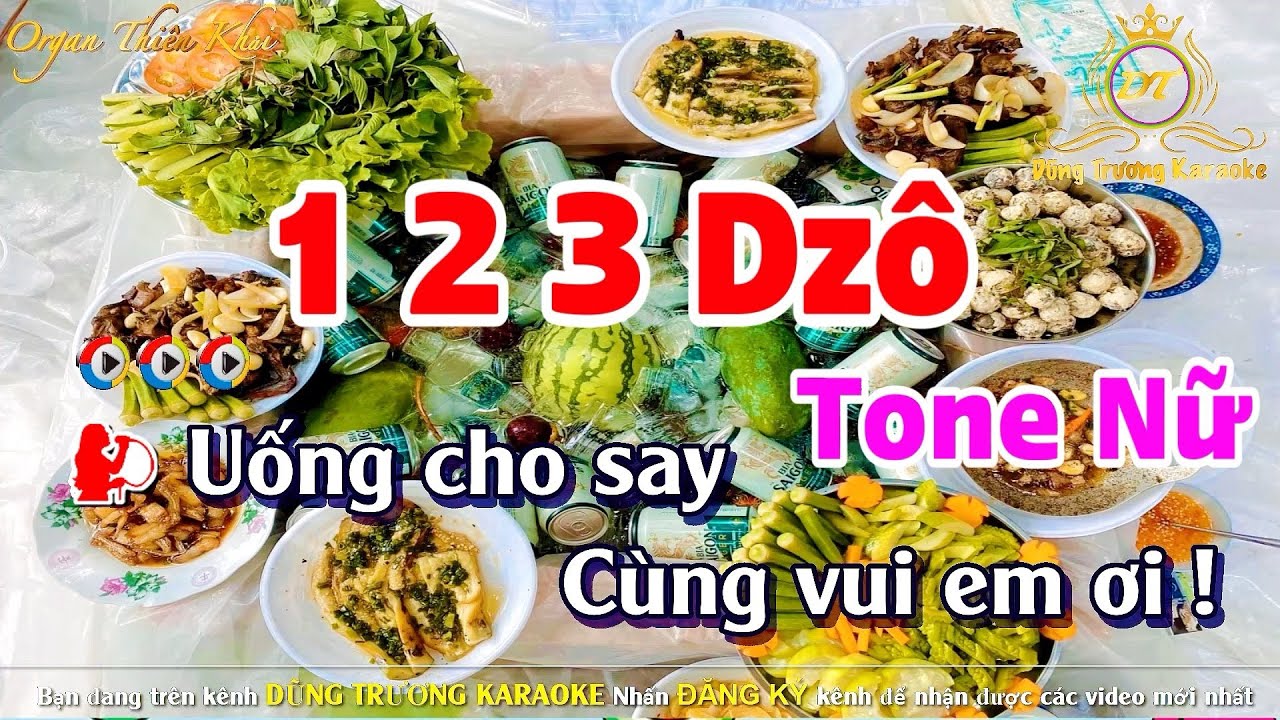 1 2 3 Dzô Karaoke Tone Nữ | Dũng Trương - YouTube