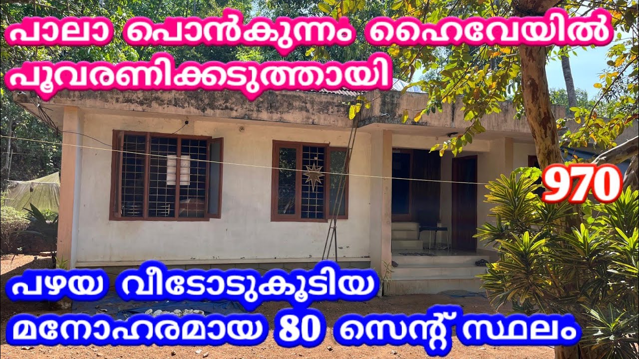 80 /1 Acre beautiful land with old house for sale near pala ponkunnam ...