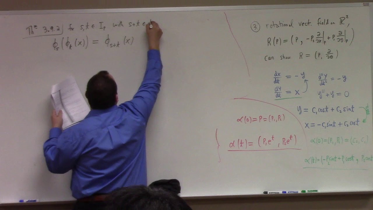 Advanced Calculus: vector fields and flows, 10-9-17 part 2 - YouTube