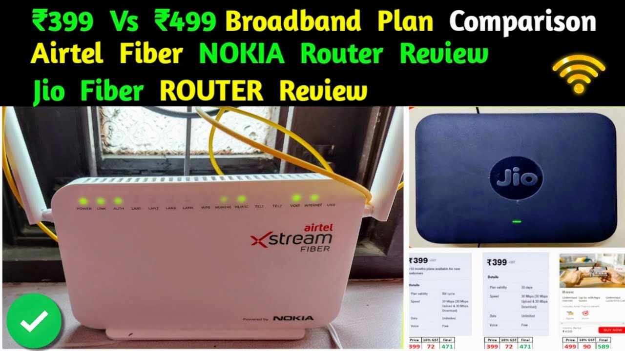 ₹399 & ₹499 Broadband Plans comparison (Postpaid + Perpaid) of Airtel ...