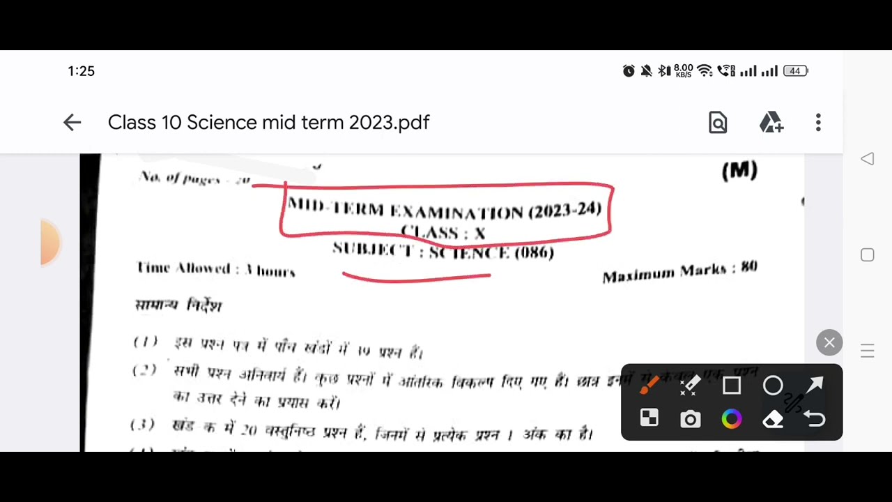 class 10 science mid term questions paper marking scheme | science ...