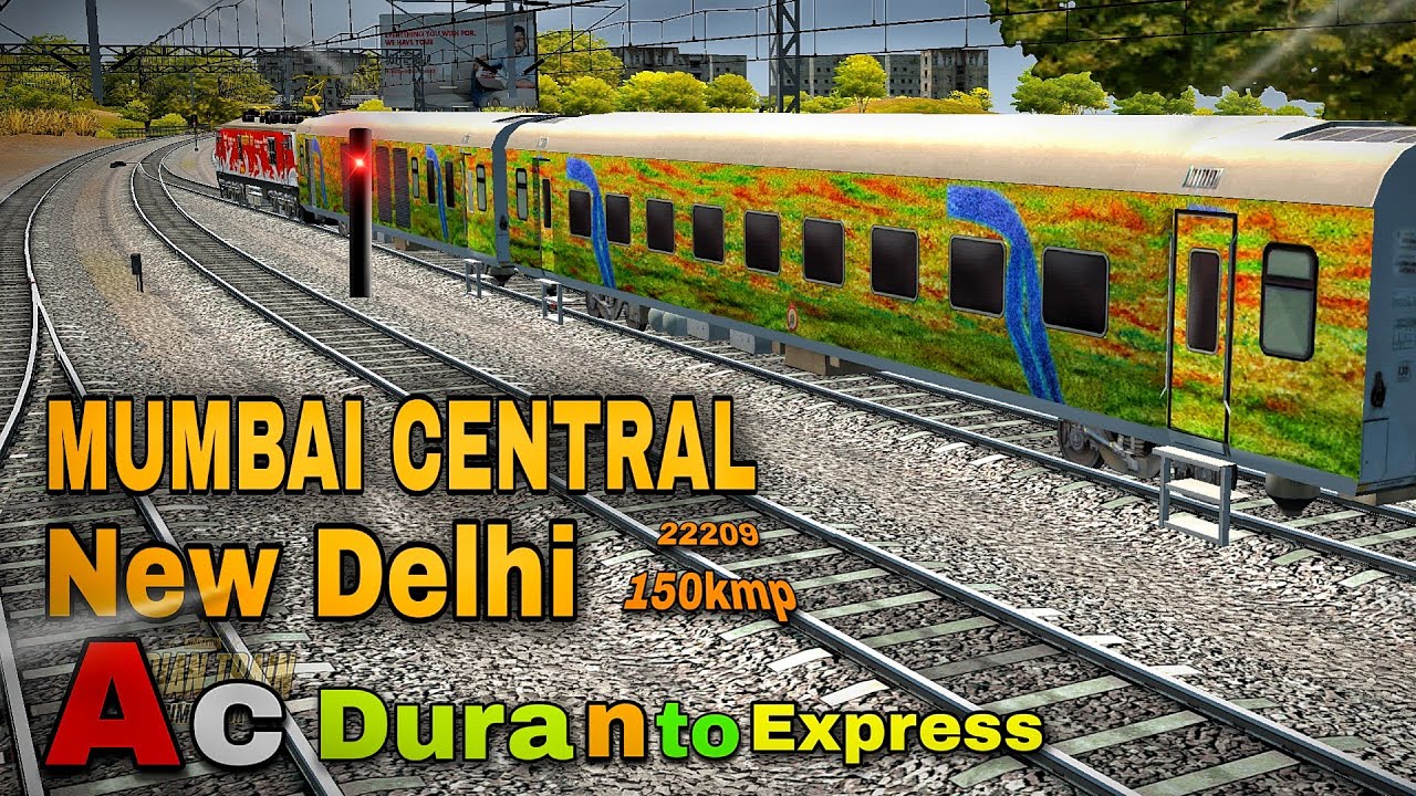 Mumbai Central (csmt) To New Delhi AC Duronto express 22209 Full train ...