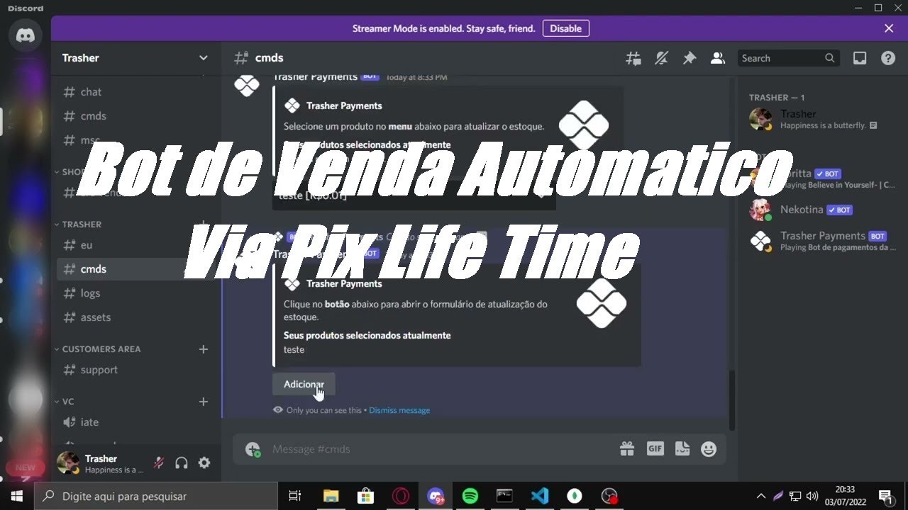 Bot De Vendas Discord 100% (SoS Comunity) #SOSMENU - YouTube